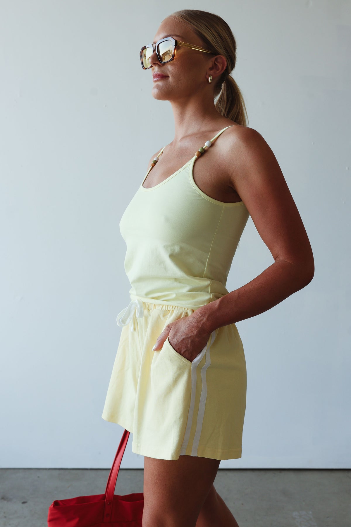 Bead tank - pale yellow –By Billie
